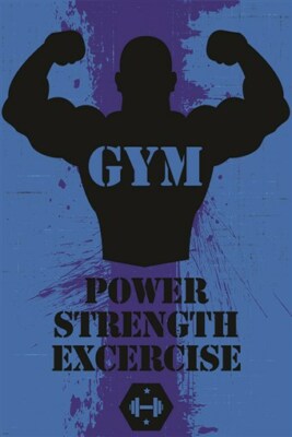 INSPIRATIONAL MOTIVATIONAL gym poster POWER STRENGTH EXCERCISE workout ...
