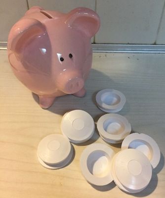 Piggy Bank 1 1/4" Rubber Hole Stopper / Plug Replacement White (1) USA ...
