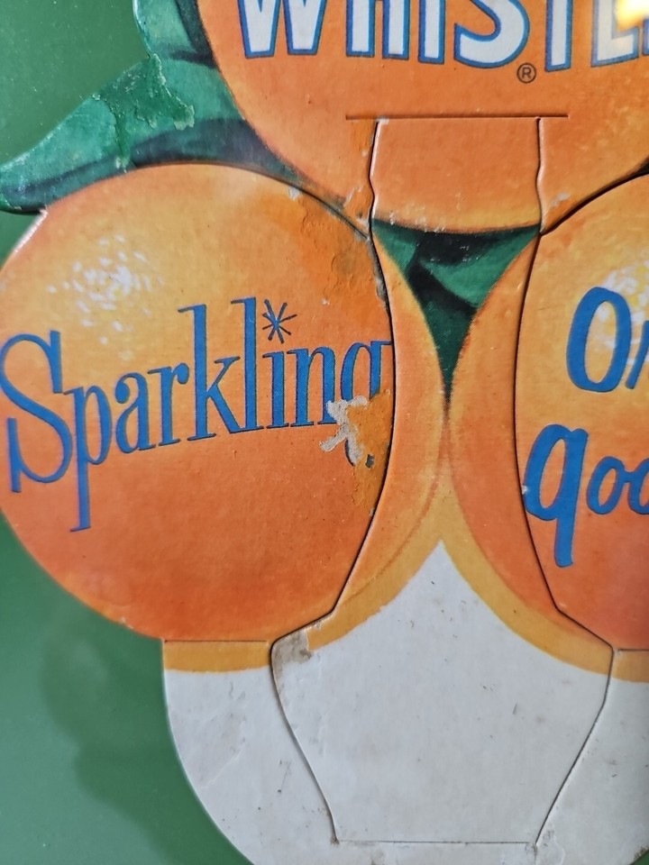 1940's Whistle Orange Soda Advertising Sign Bottle Display Unpunched ...