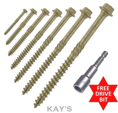 HEX HEAD LANDSCAPE SCREWS SLEEPER DECKING FIXING TIMBERFIX INDEX +FREE ...