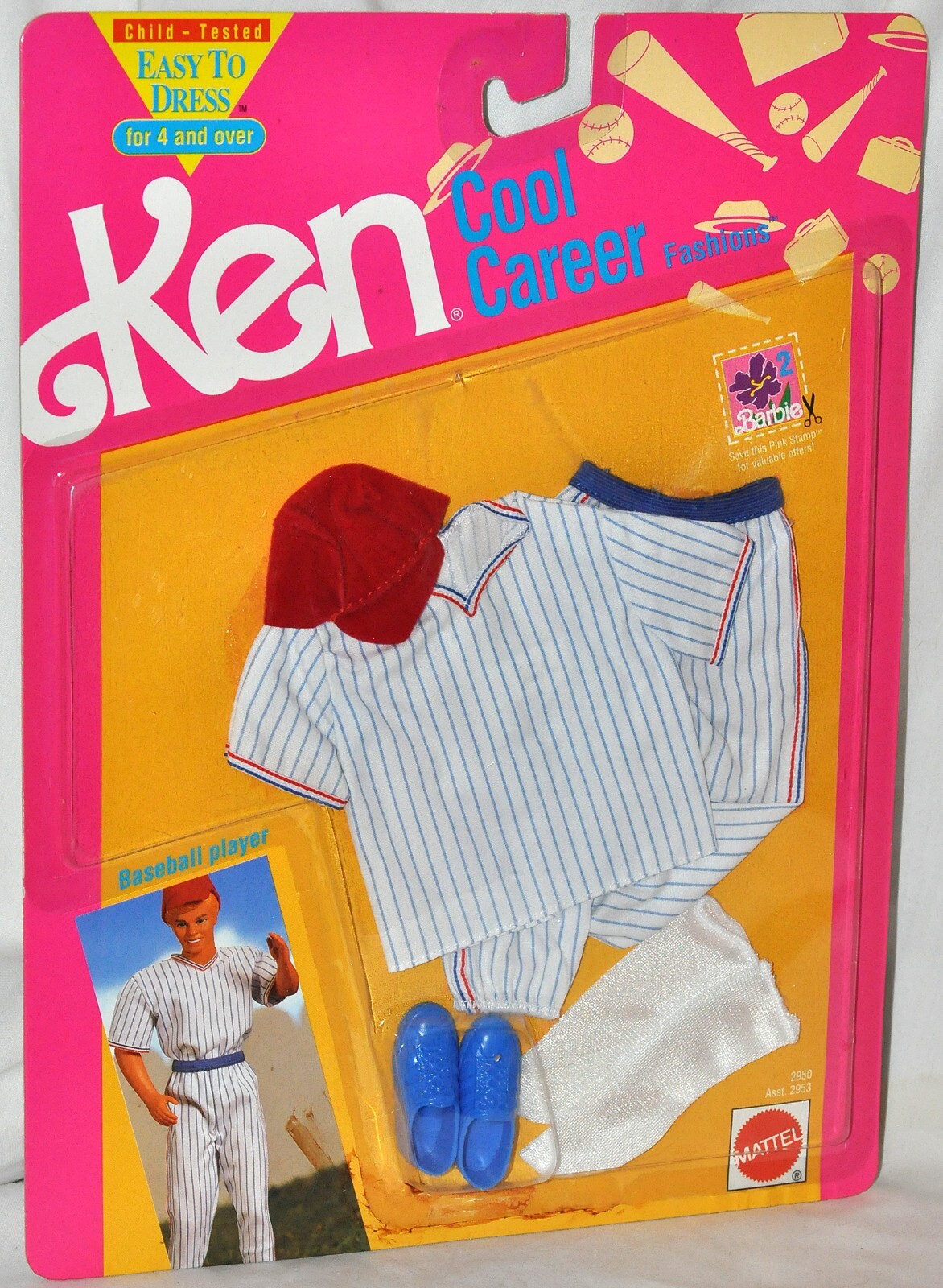 Vintage 1991 Barbie) Ken Doll Cool Career Fashions Baseball player ...