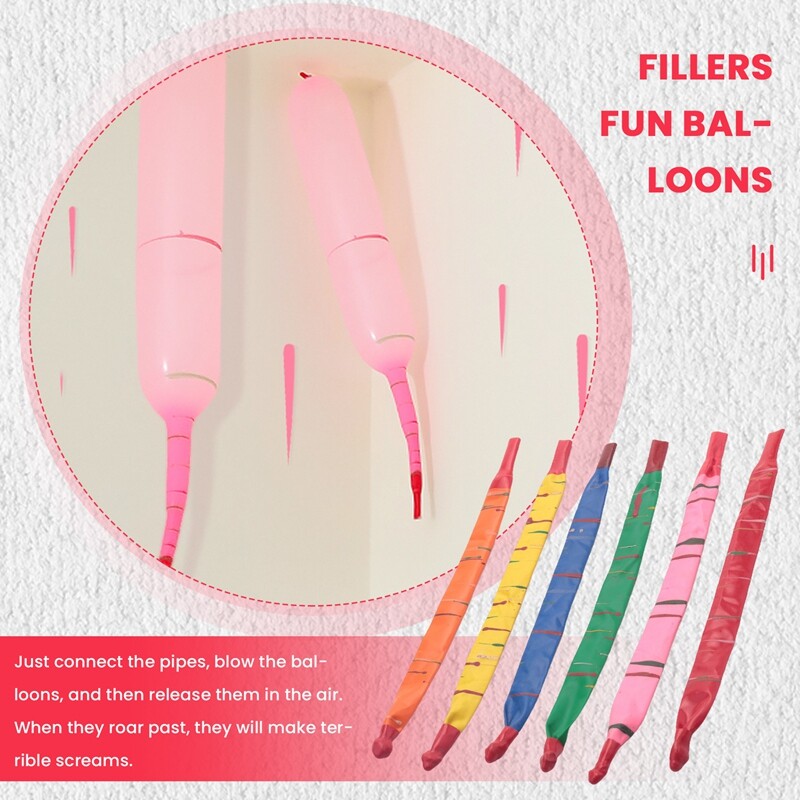 100 x Assorted Colors Long Balloons with Tube Party Fillers Kids C4L7 ...