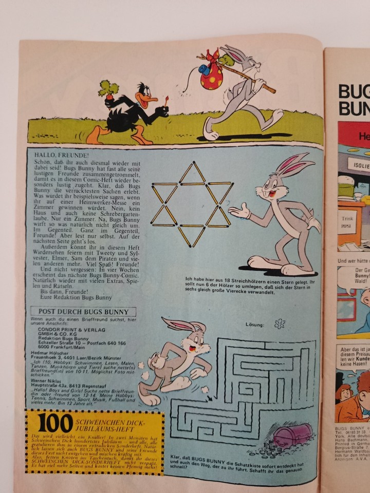 Bugs Bunny Nr. 64 (1977) Condor Comics Looney Tunes Die tolldreisten ...