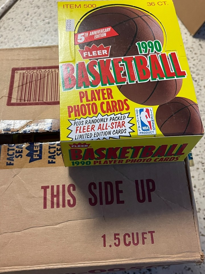 1990-91 Fleer Basketball NBA Cards Wax Box 36 Packs w/possible Michael ...