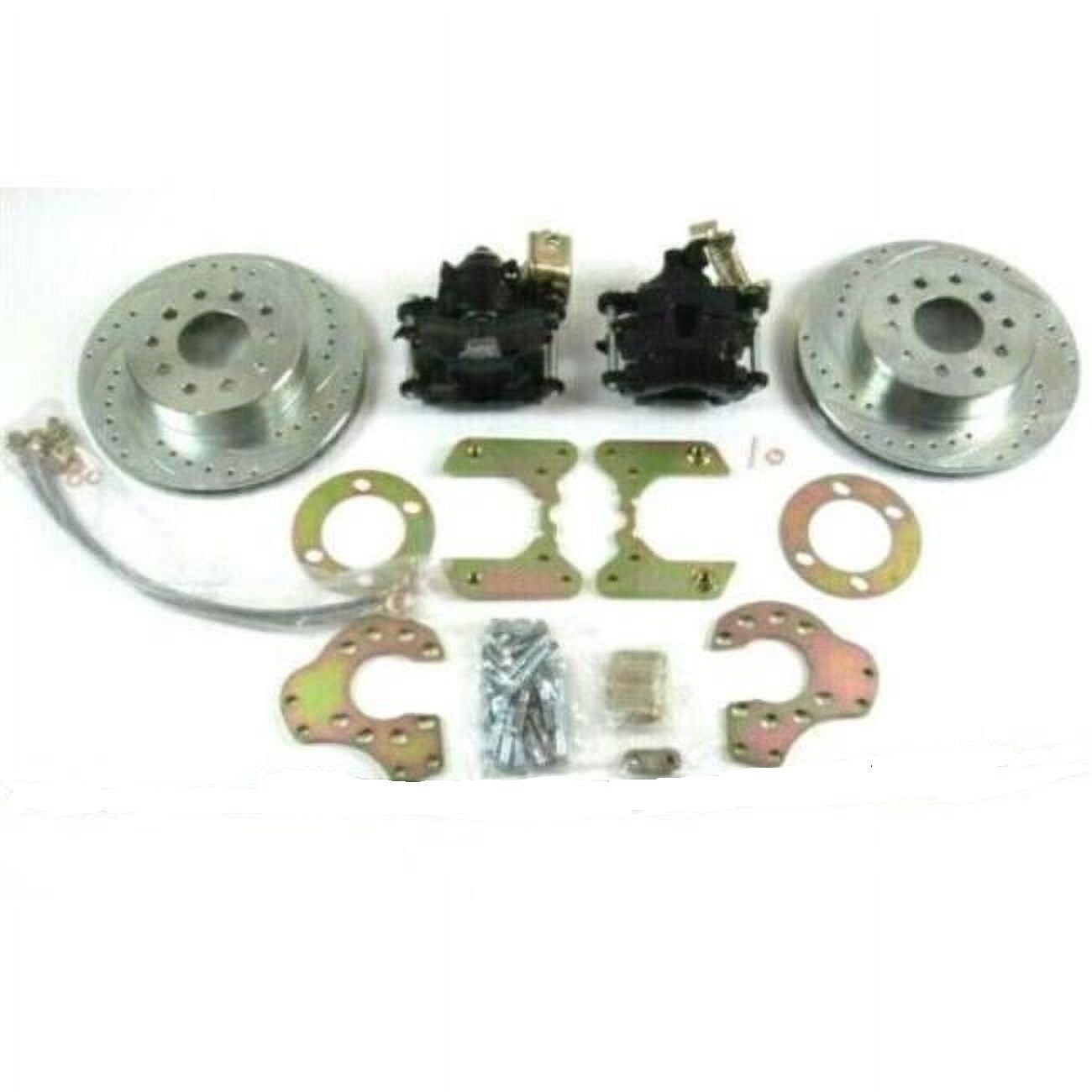 Ford 9 Inch Rear Disc Brake Conversion Kit Drilled & Slotted Rotors ...