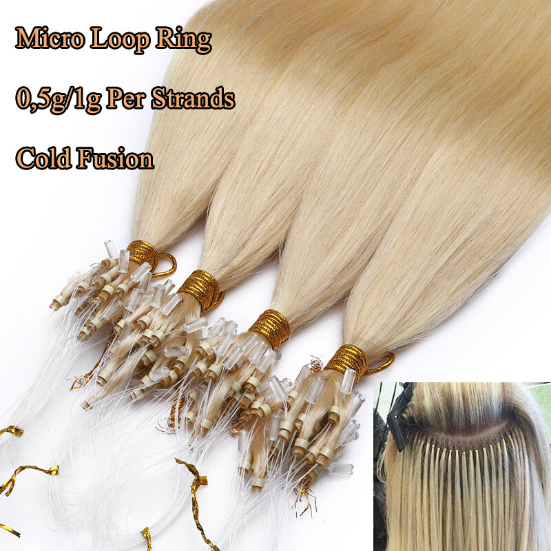 150g Thick Micro Loop Ring Human Hair Extensions Micro Link Nano Bead ...