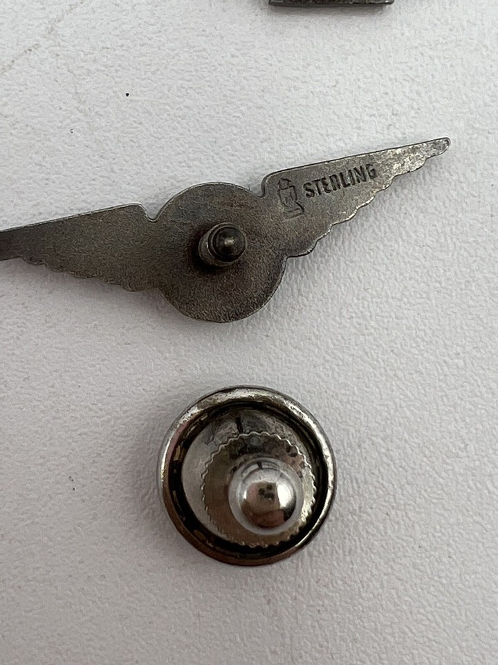 Vintage Delta Airline Employee Service Pins Sterling 10K Gold Diamond ...