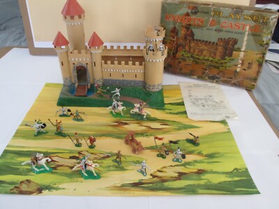 Marx Miniatures Castle and Knights Playset/Box/Play Mat/instructions ...