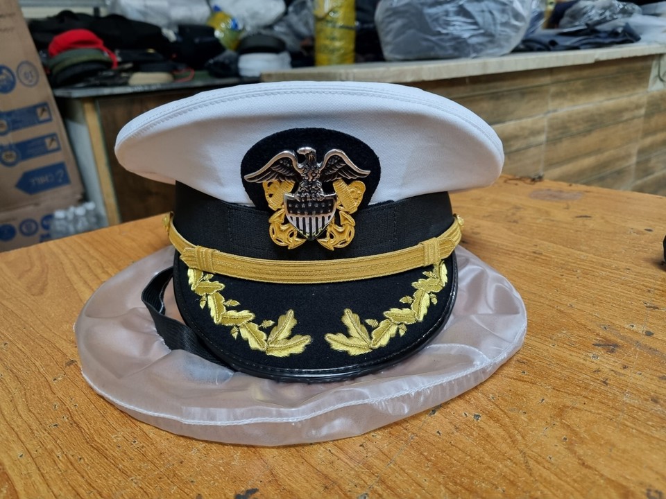Us Navy Officer Cap, US Navy Commander captain Rank Cap with waterproof ...