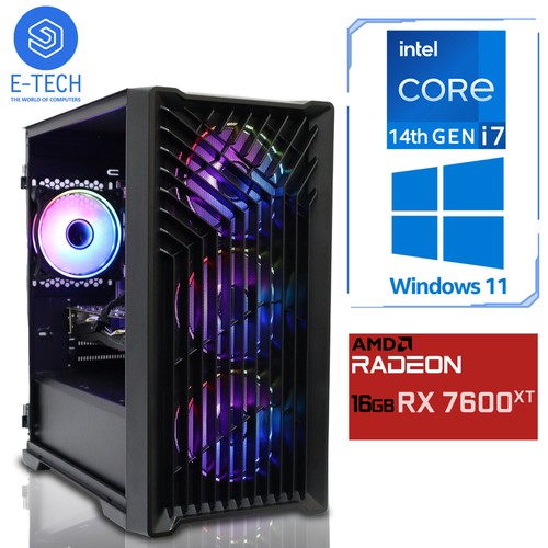 RTX Gaming PC Intel i7 14700KF 64GB DDR4 16GB AMD RX 7600 XT 2TB M.2 ...