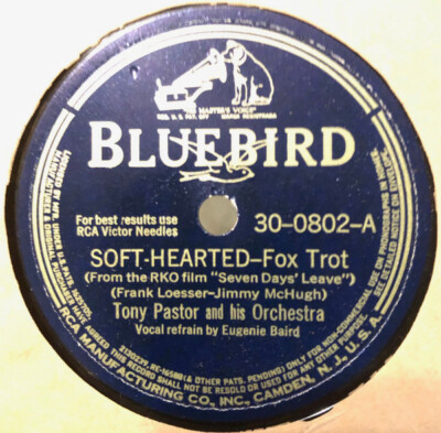 Tony Pastor And His Orchestra - Soft-Hearted / Hey, Mabel! 1942 Shellac ...