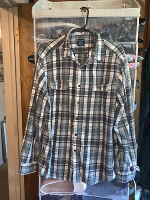 faded glory flannel button shirt Mens Large 42-44 100% Cotton | eBay