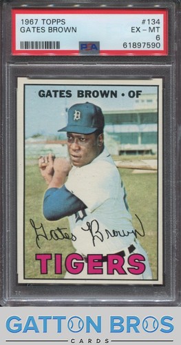 1967 Topps Gates Brown #134 PSA 6 EX-MT | eBay