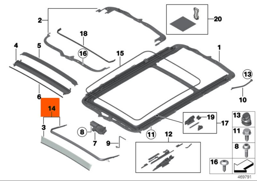 OEM BMW X5 E70 PANORAMIC SUNROOF SLIPSTREAM WIND DEFLECTOR 54137171811 ...
