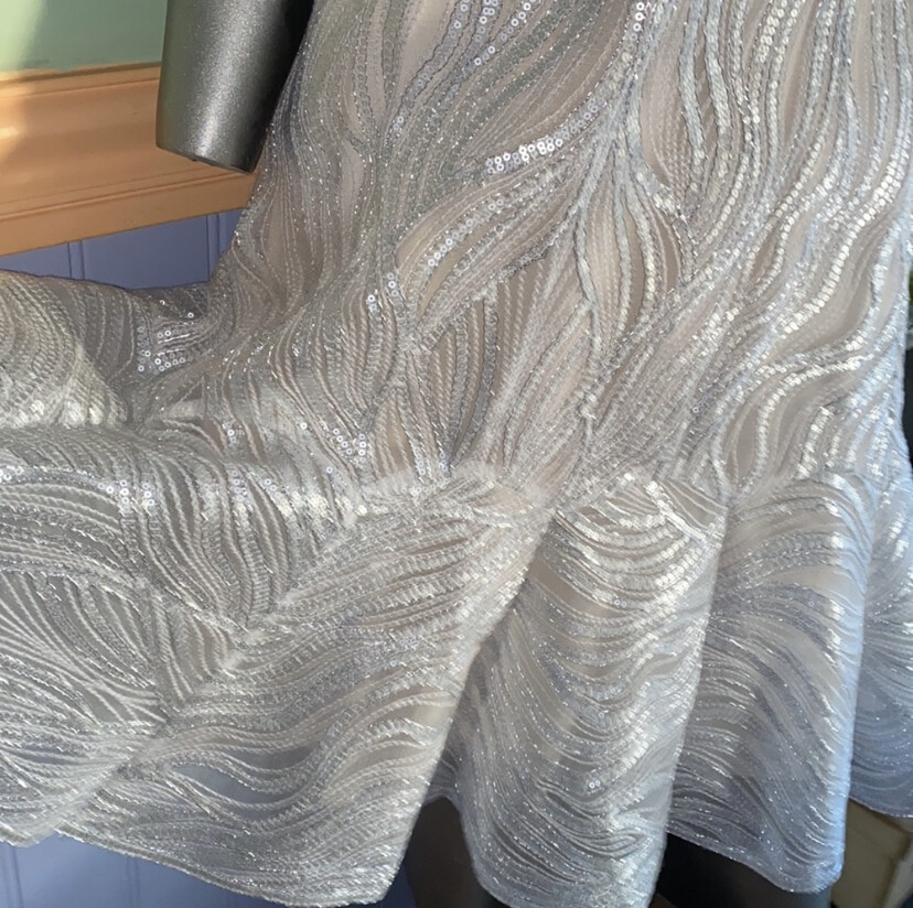 Tadashi Shoji Nerilla Sequin Illusion Dress SZ 12 | eBay