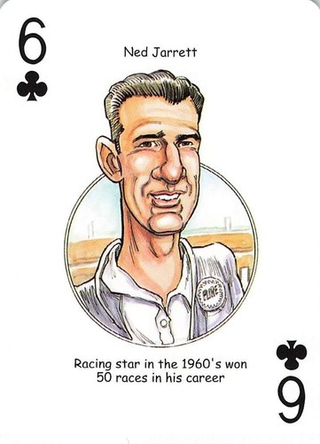 Ned Jarrett 6 of Clubs - The Original Auto Racing Legends Playing Card ...