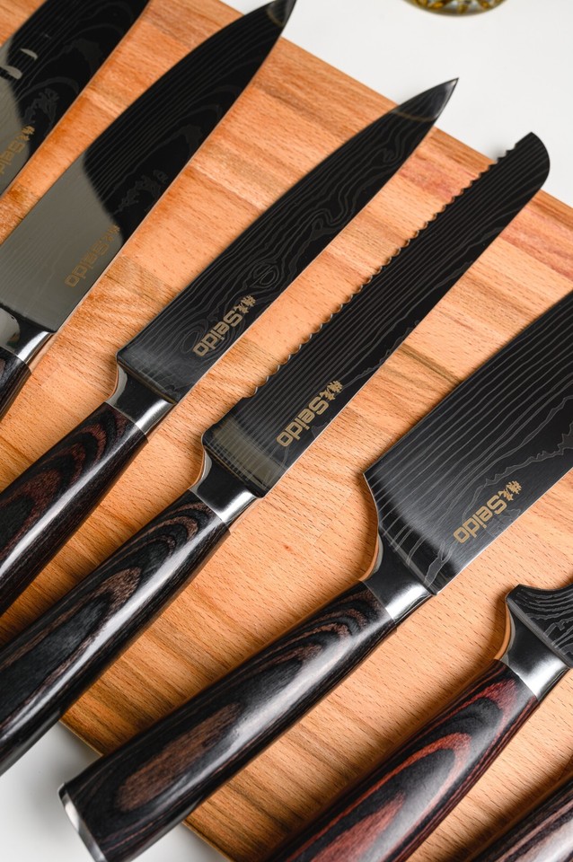 Seido Knives Japanese Master Chef Knife Set, 8-Piece Professional ...