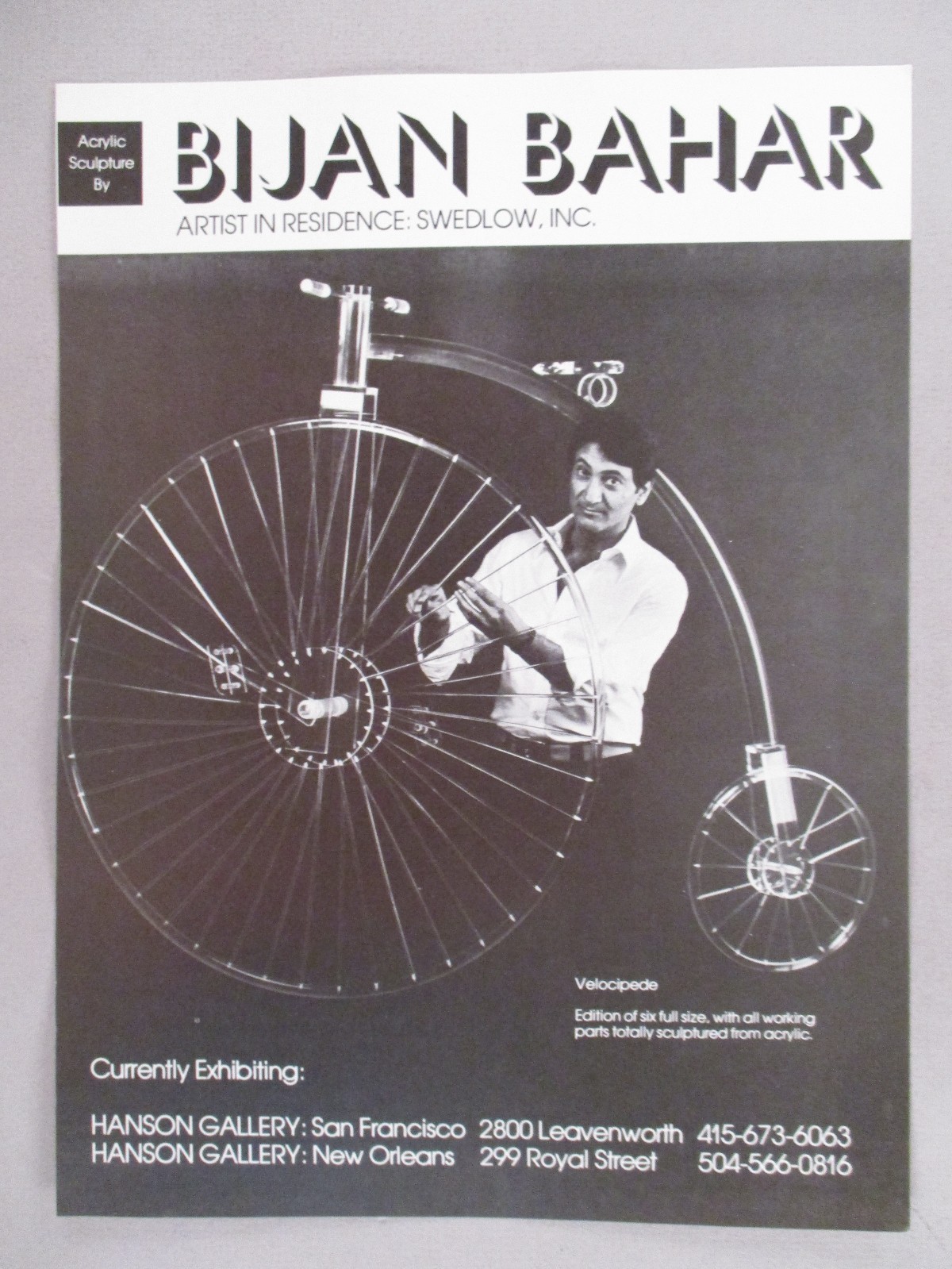 Bijan Bahar Art Gallery Exhibit PRINT AD - 1979 | eBay
