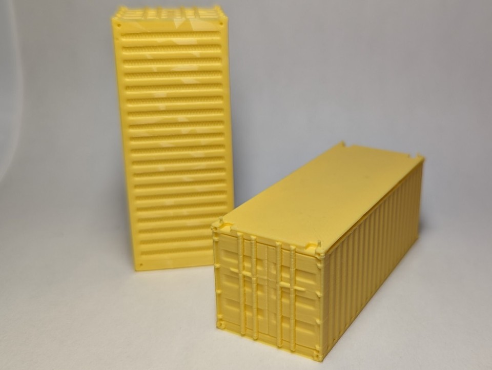Set Lot - HO Scale 20' Ft Shipping Container - 1:87 Train Freight Car ...
