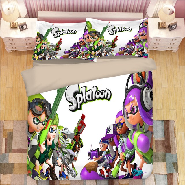 Anime Splatoon 3D Duvet Cover Bedding Set 3PCS Quilt Cover Pillowcase ...