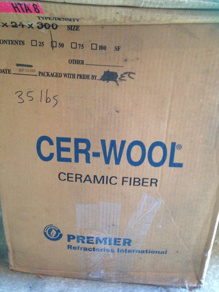 BUTW Raku Cer wool Ceramic Fiber Blanket, 8 Lb Density 1" x 24" x 25 ...