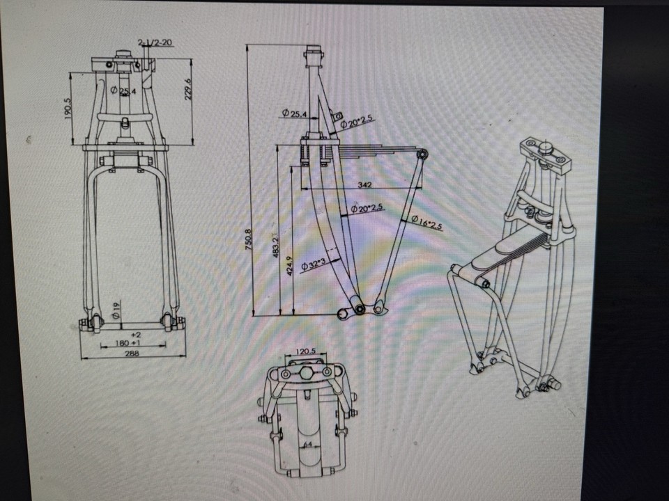Harley Davidson Knucklehead Panhead Chopper Leaf Spring Fork Assembly ...