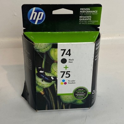 HP 74 Black + 75 Tri Color Ink Cartridge Combo Pack New Sealed | eBay