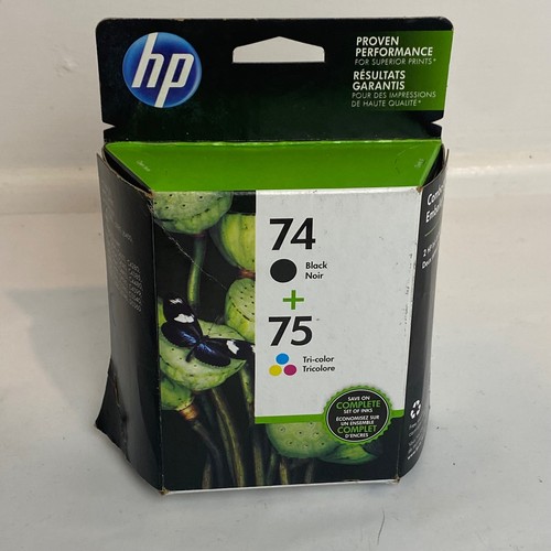 HP 74 Black + 75 Tri Color Ink Cartridge Combo Pack New Sealed | eBay