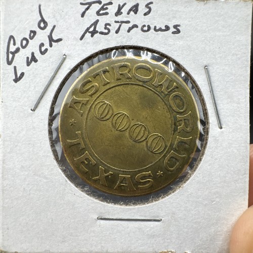 EXTREMELY SCARCE Astroworld Houston Texas Token Good Luck Souvenir Coin ...