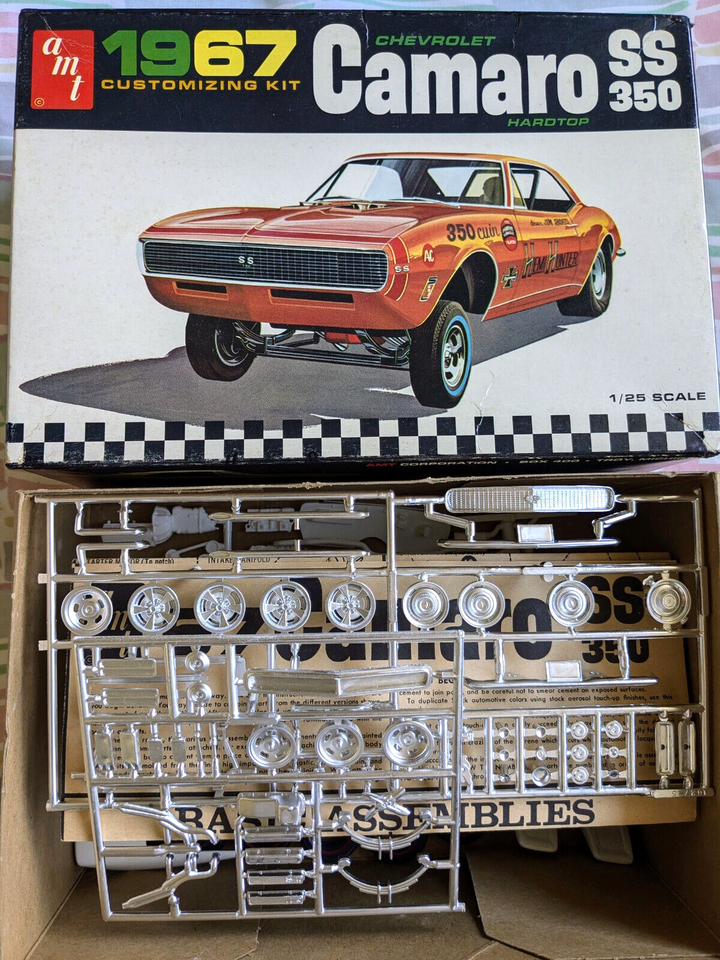 *SUPER RARE! *ORIGINAL VINTAGE AMT 1967 CHEVY CAMARO SS 350 KIT **100% ...