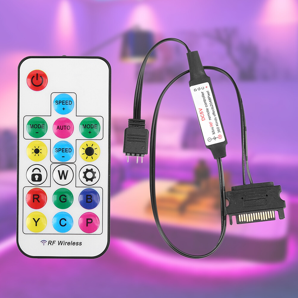 20Pcs 5V 2.4G 17 Keys RGB LED Strip Light Remote Control for PC Case (3 ...
