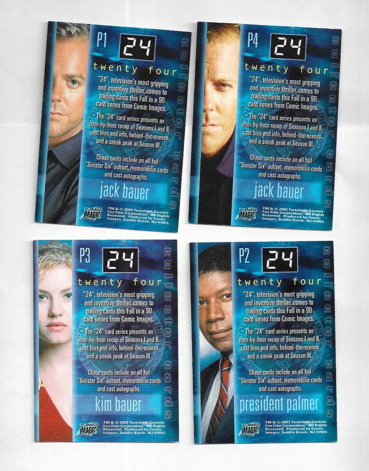 24 Seasons 1 & 2 Comic Images 2003 Promo Card P1 (NSU) P2 P3 P4 SET | eBay