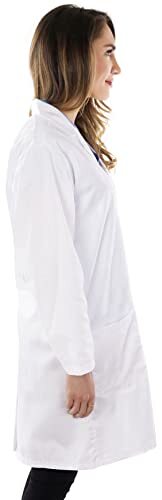 Professional [/Black] Lab Coat for Women, Full Sleeve Poly Cotton Small ...