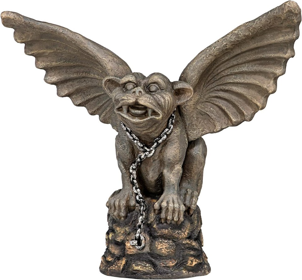 Gothic Chained Gargoyle Statue Sculpture, Medieval Cathedral Yard ...