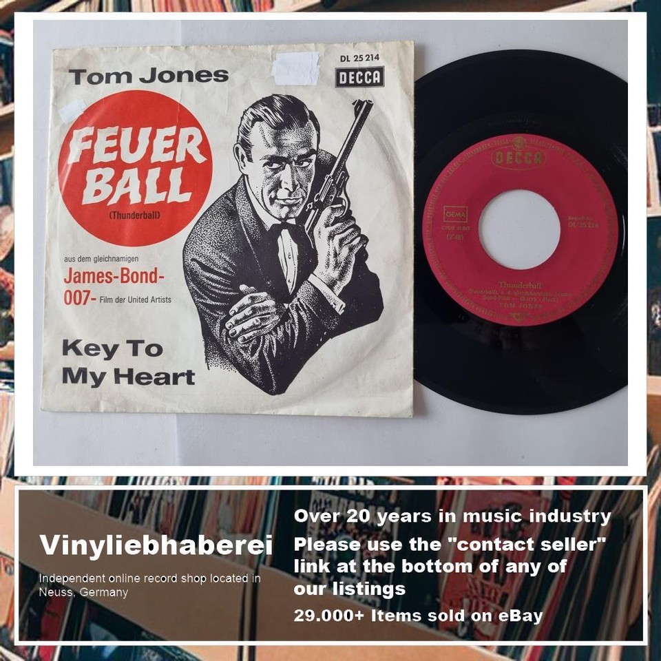 Tom Jones - Thunderball 7'' Vinyl Germany/ OST JAMES BOND - Feuerball ...