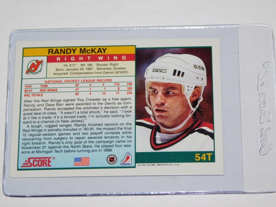 1991-92 SCORE ROOKIE AND TRADED RANDY MCKAY CARD #54T | eBay