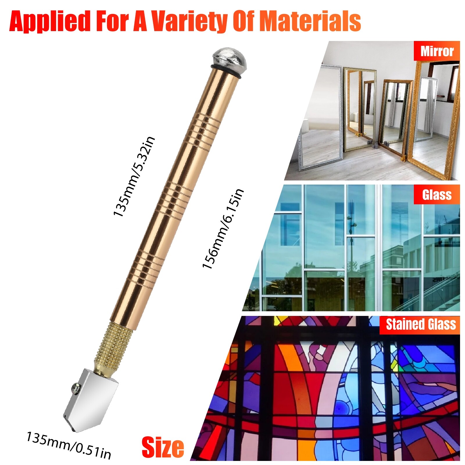 2Pcs Professional Diamond Tip Steel Blade Tiles Glass Cutter Metal ...