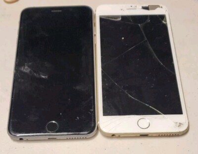 Lot 2x Apple iPhone 6s Plus A1687 Gold 64GB A1524 Gray No Power - FOR ...