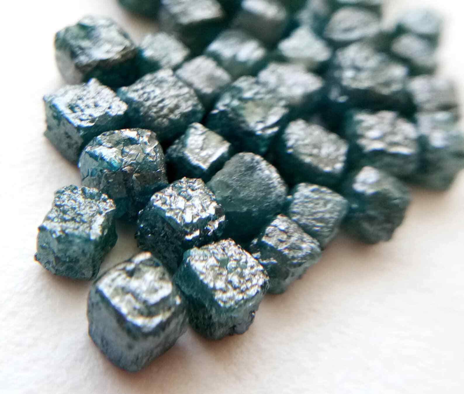 3-4mm Blue Rough Diamond Perfect Cube Diamond For Jewelry (1Pc To 10Pcs ...