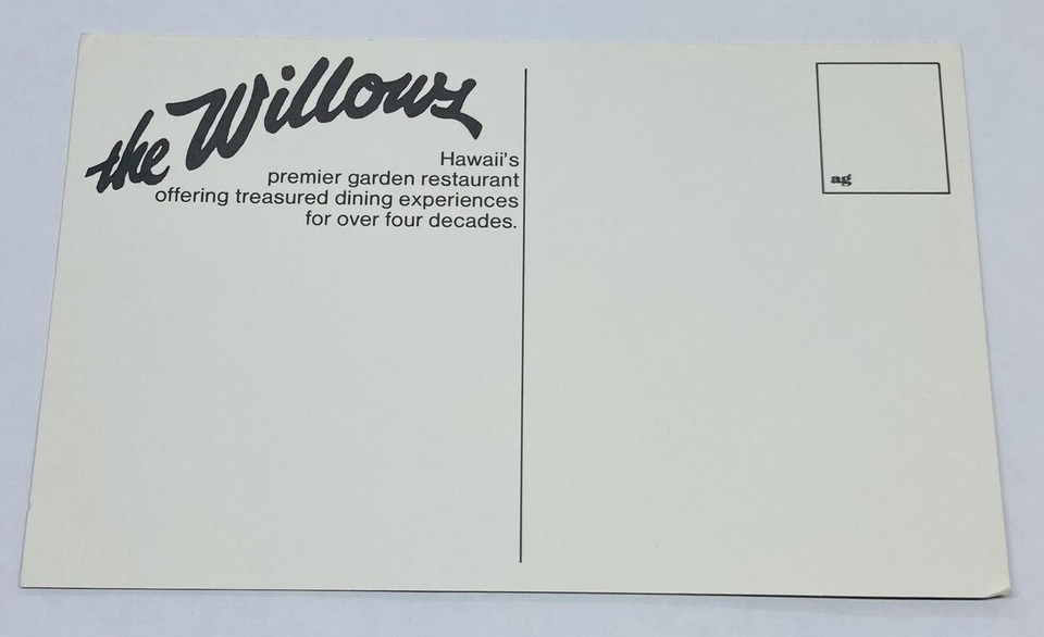 Vintage Postcard “The Willows” Hawaii Garden Restaurant Water Pond Coi ...