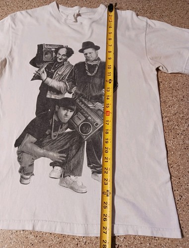 Vintage Y2K Three Stooges Run DMC Parody Hip Hop Graphic T-Shirt White ...