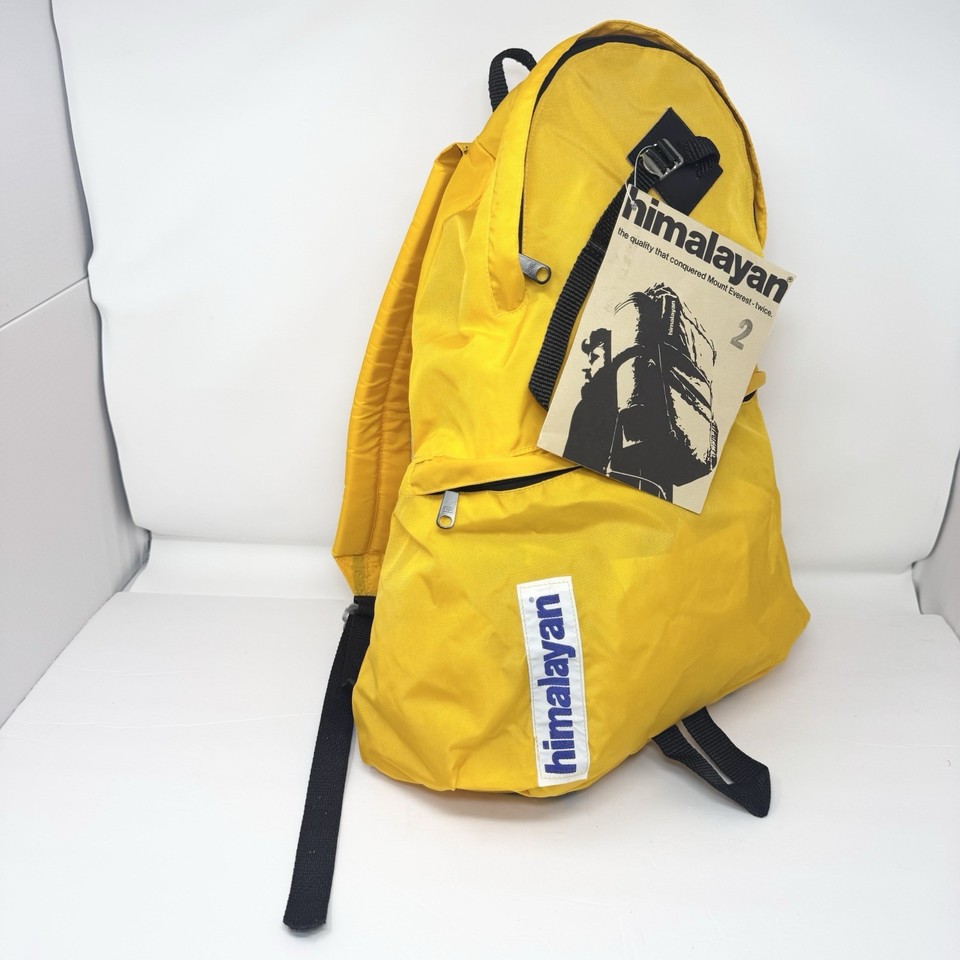Vintage 70s Himalayan Backpack USA Made Yellow Nylon NWT Hiking Pack ...
