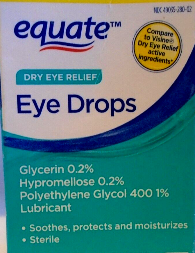 4X Equate Eye Drops Dry Eye Relief 0.05 oz W/o Boxes Exp 02/2024 Rd️️ ...