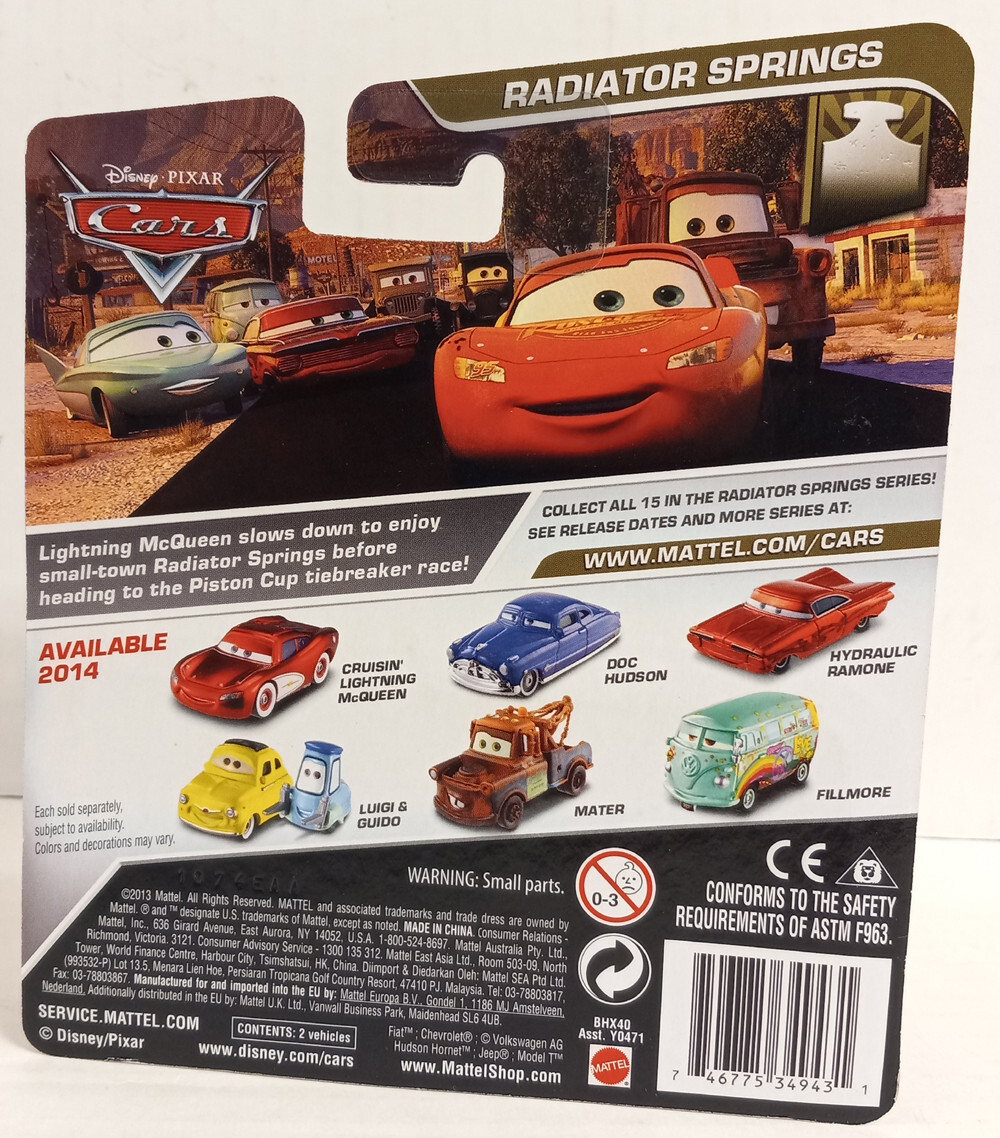 MATTEL DISNEY PIXAR CARS RADIATOR SPRINGS LUIGI & GUIDO NIB | eBay