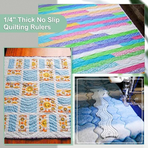 Kigley 2 Pcs Wave Edge Waves Ruler Acrylic Quilt Rulers for Quilting 0. ...