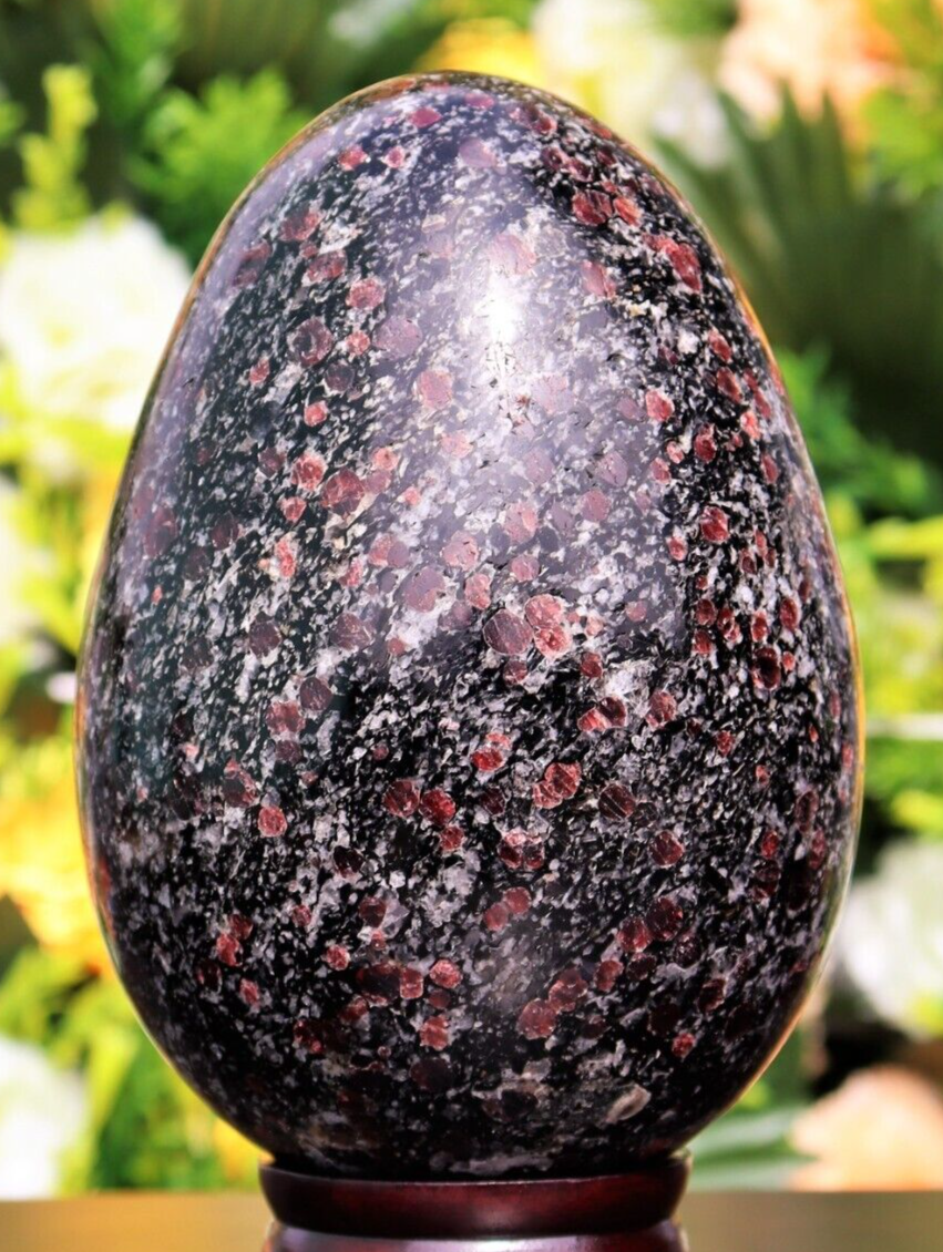 145MM Ruby Spinel Crystal Egg Natural Ruby In Spinel Chakra Alignment ...