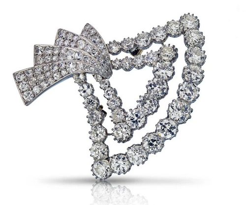 10 Carat Brilliant Cut Cubic Zirconia 935 Silver Women's Elegant Fan ...