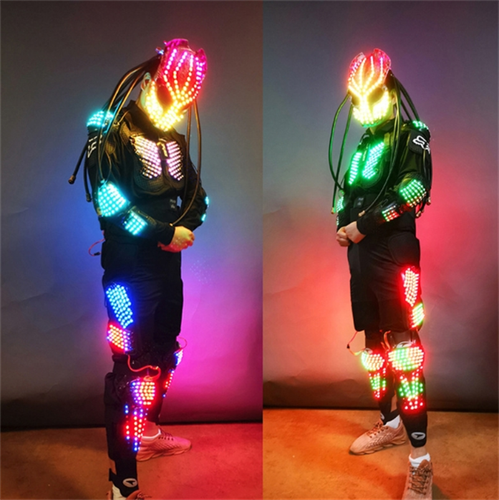 Predator Led Robot Costume Robots Suit Halloween Bar DJ Party Show Glow ...