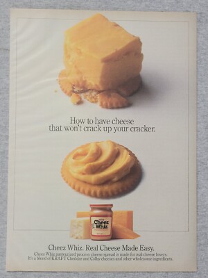 1984 Magazine Advertisement Page Kraft Cheez Whiz Cracker Food Vintage ...