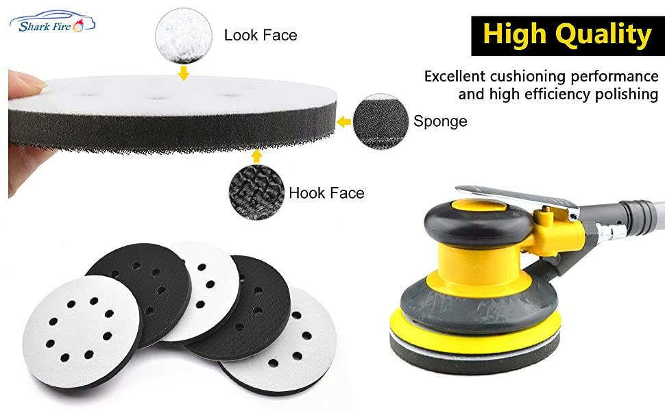 5-Inch Hook and Loop Buffer Pad Sanding Disc Backing Pads for Sanding ...